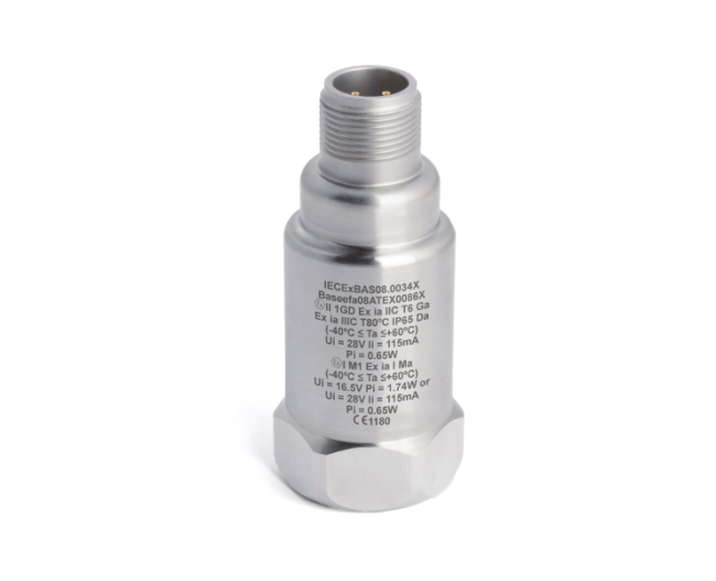 HS-420I Accelerometer 4-20mA - Intrinsically Safe - Top Entry- 2 Pin MS ...